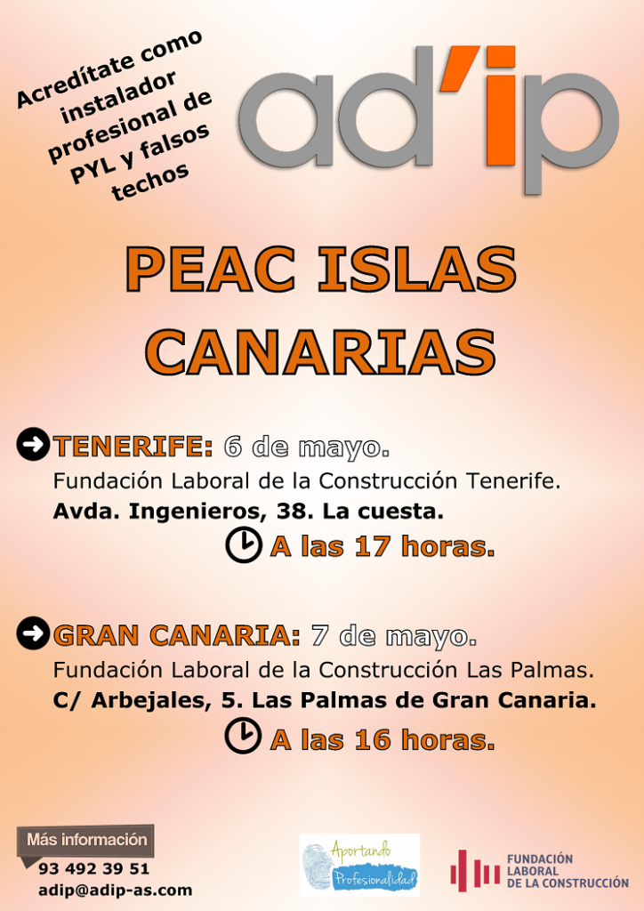 PEAC CANARIAS- REUNIONES INFORMATIVAS 6 Y 7 DE MAYO. | AD'IP Asociación ...
