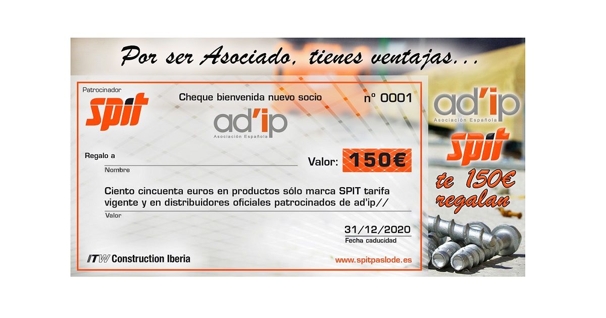 CHEQUE SPIT #150€# PARA ASOCIADO AD´IP | AD'IP Asociación Española