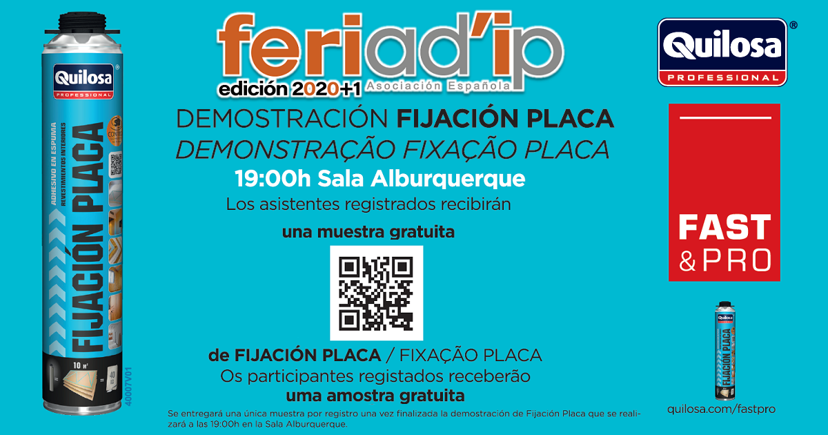 QUILOSA regalará una muestra de FIJACIÓN PLACA en FERIAD'IP | AD'IP ...